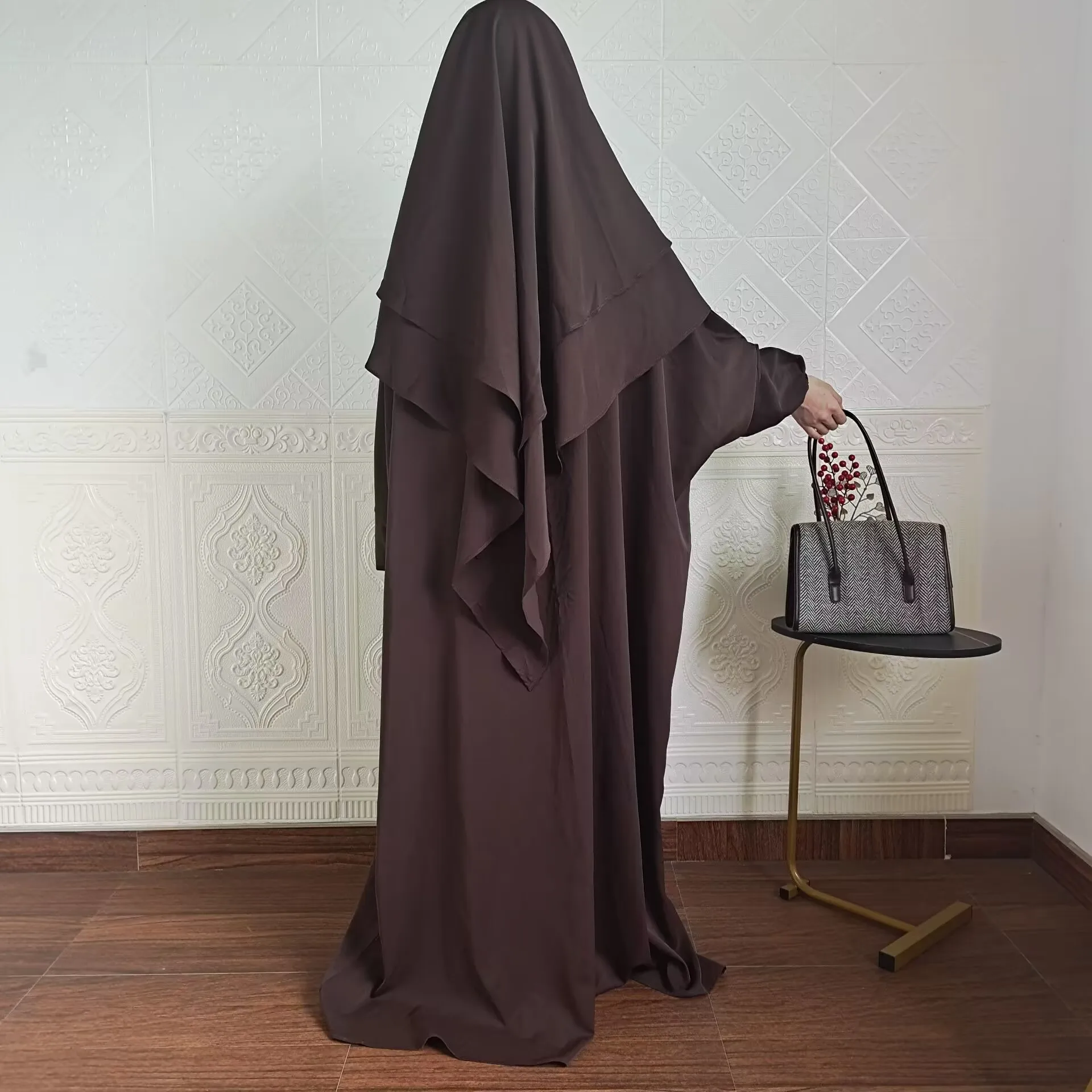 Abaya-Set-High-Quality-Nida-Muslim-Women-2-layer-Khimar-Jilbab-Two ...