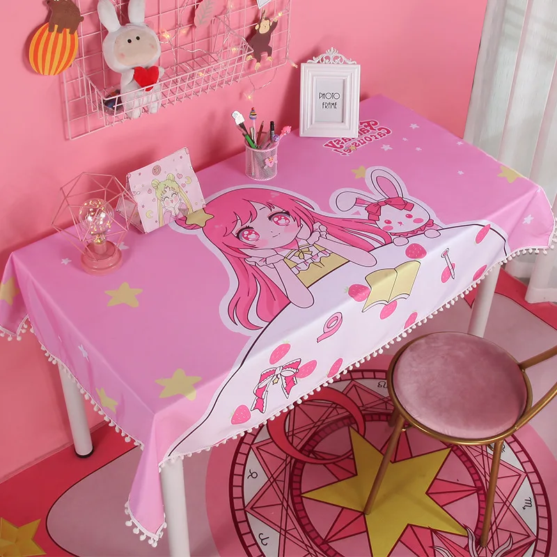 Pink-Girls-Cute-Tablecloth-Decorative-Rectangular-kitchen-Dining-Tea ...