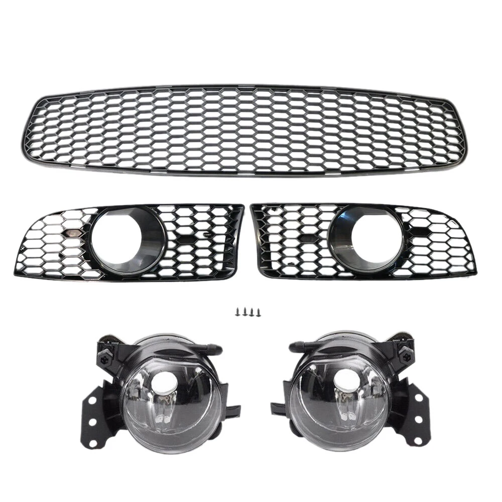 Front-Lower-Bumper-Grille-Fog-Light-Grill-Fog-Lamp-Kit-for-BMW-3-Series ...