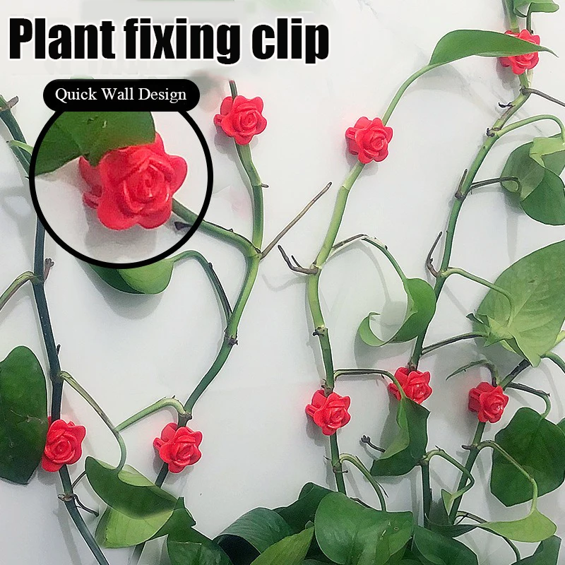 10/50Pcs Rose Plant Climbing Wall Fixture Clips Rattan Vine Fixer Self ...