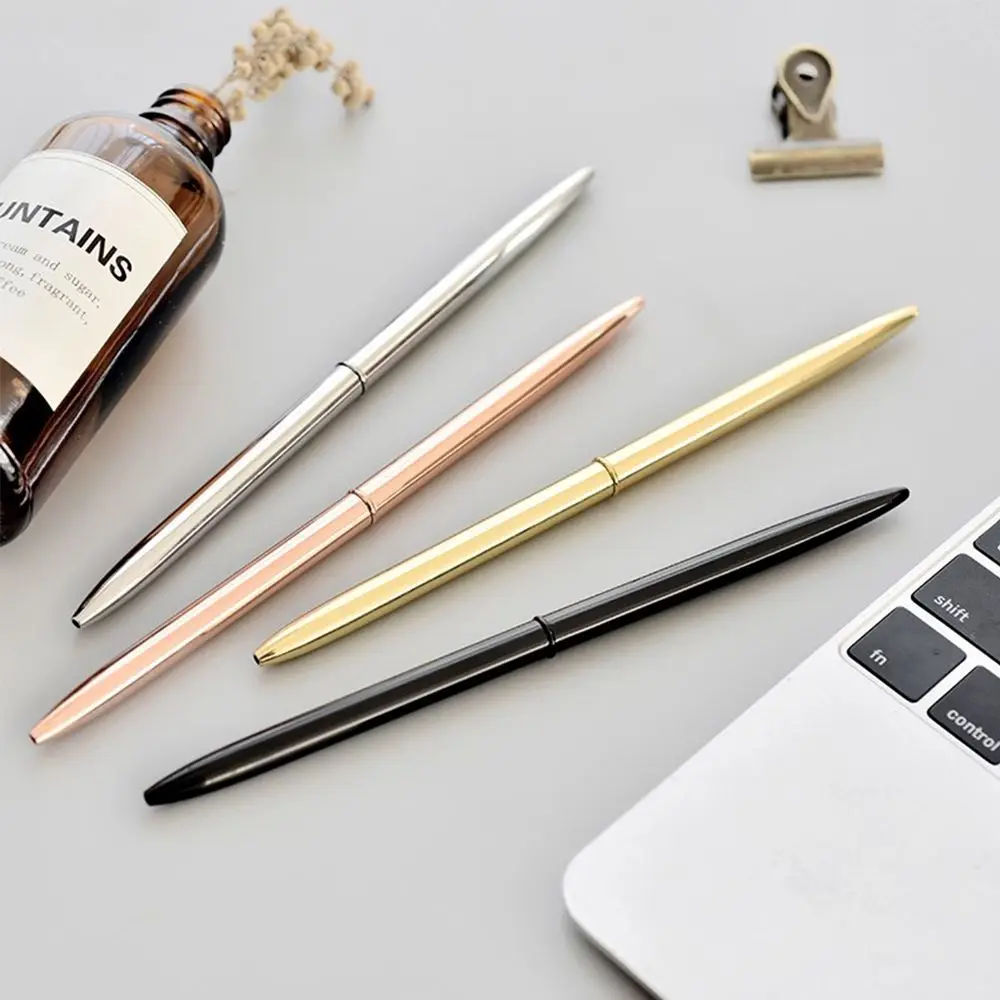 1-0-mm-Metal-Luxury-Gold-Sliver-Color-Ballpoint-Pens-Black-Inks-Writing ...
