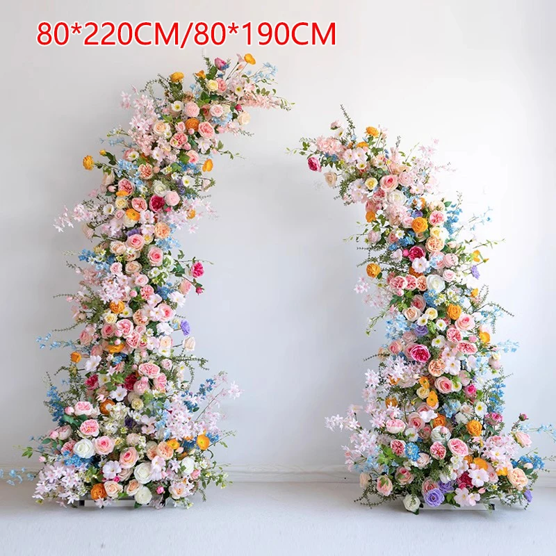 Colorful Peony Rose Hydrangea Poppy Wedding Backdrop Horn Arch Decor ...