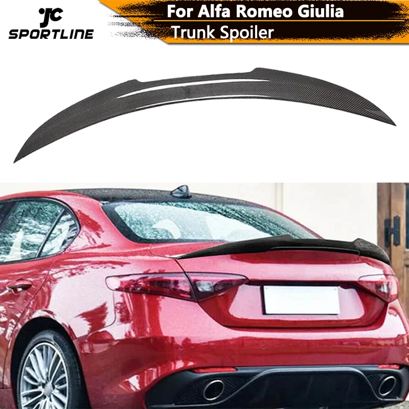 Carbon Fiber Rear Trunk Spoiler Wing For Alfa Romeo Giulia 2015 2017 ...