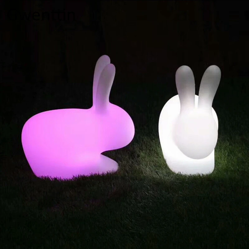 Rgb 16 Colors Big Rabbit Night Light Home Decor Outdoor Lawn Lamp Led ...