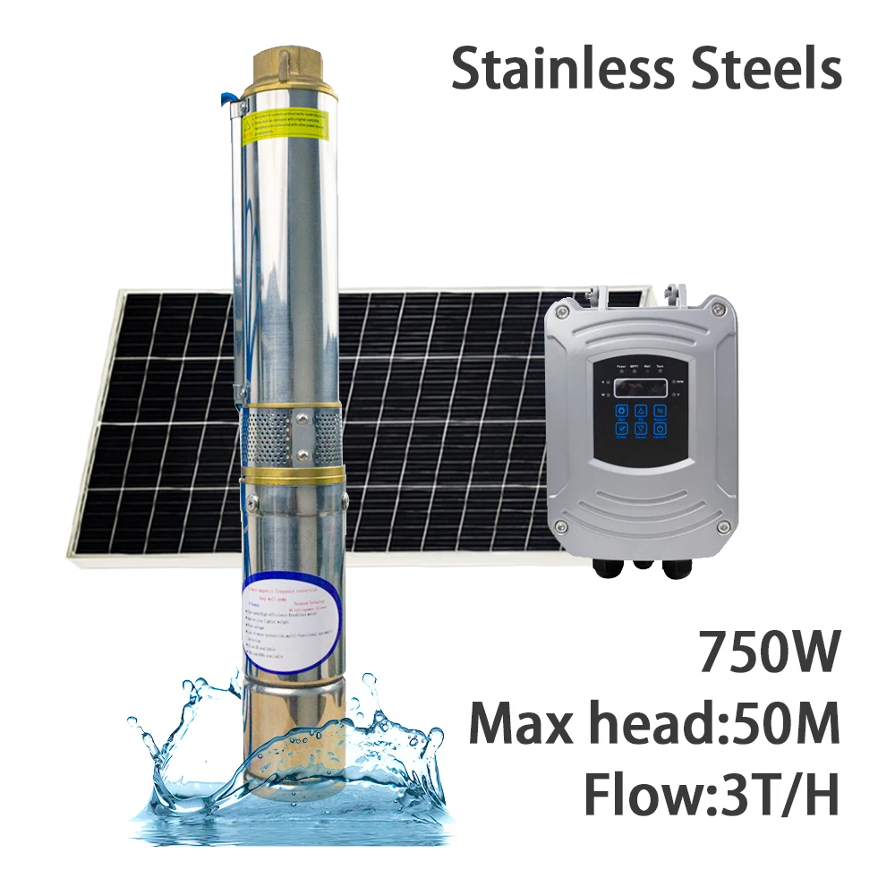 750Watt-High-Efficiency-Solar-DC-Deep-Well-Pump-With-Controller-Max ...