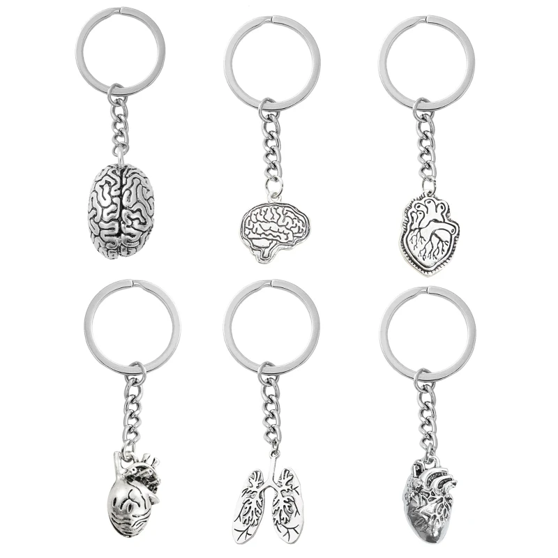 3D Organs Pathologist Keychain Fashion Brain Organ heart Key Holder ...