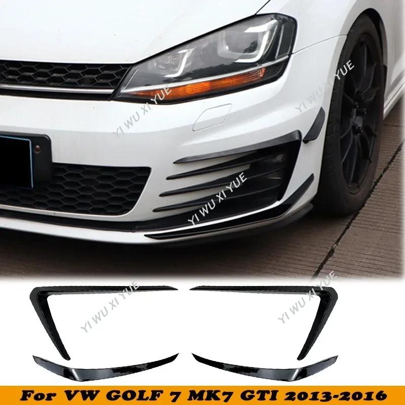 Black-Front-Bumper-Splitter-For-VW-GOLF-7-MK7-GTi-2013-2016-Fog-Light ...