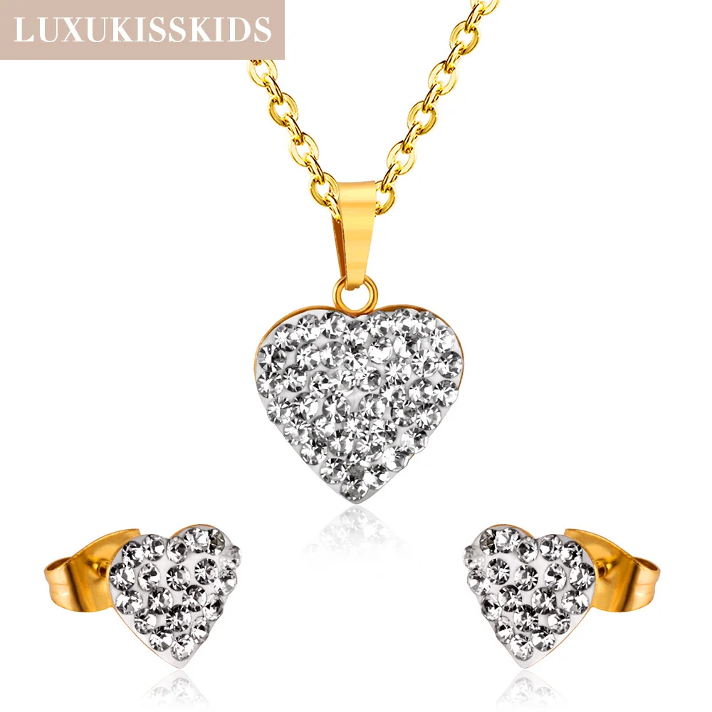 LUXUKISSKIDS-Romantic-Heart-Love-Jewelry-Set-Clearly-Rhinestone-Wedding ...