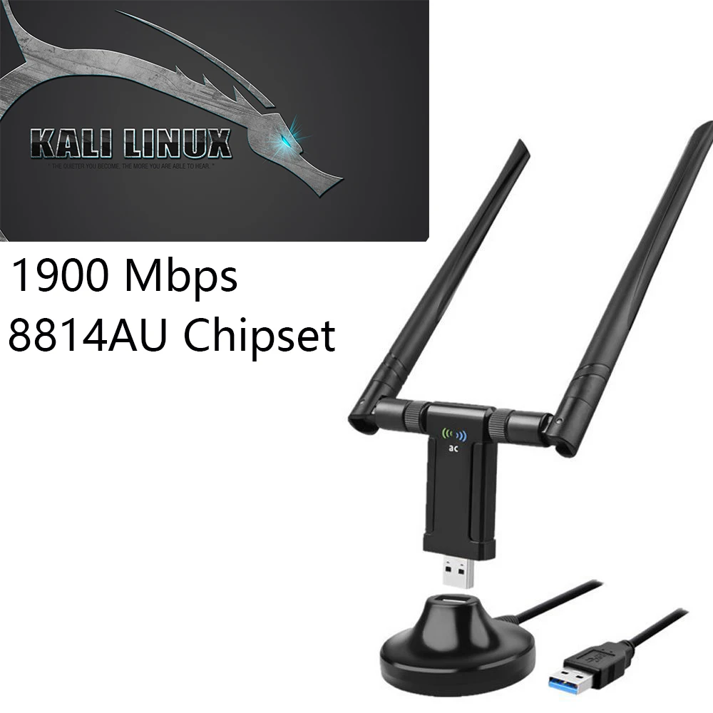 Kali-Linux-WiFi-Dongle-RTL8814AU-Chip-Dual-Band-1900Mbps-Wireless-USB-Adapter-USB3-0-Network ...