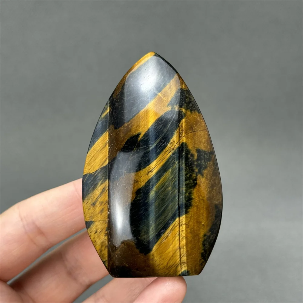 Natural Blue Yellow Tiger Eye Stone Free Form Torch Quartz Ornament ...