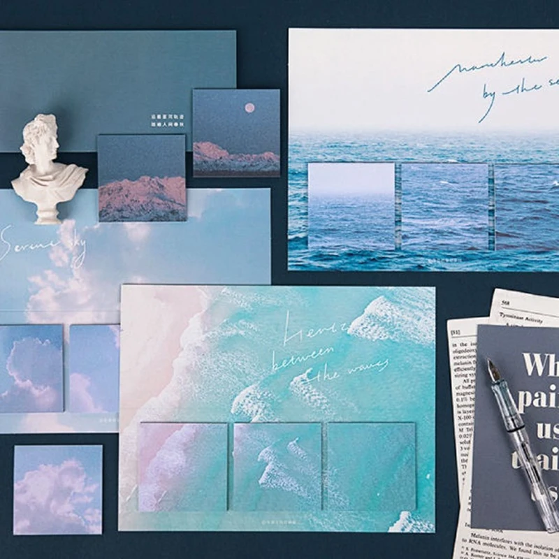 60Sheet-Per-Pack-Memo-Sticky-Notes-Colorful-Mountains-rivers-lakes-seas ...