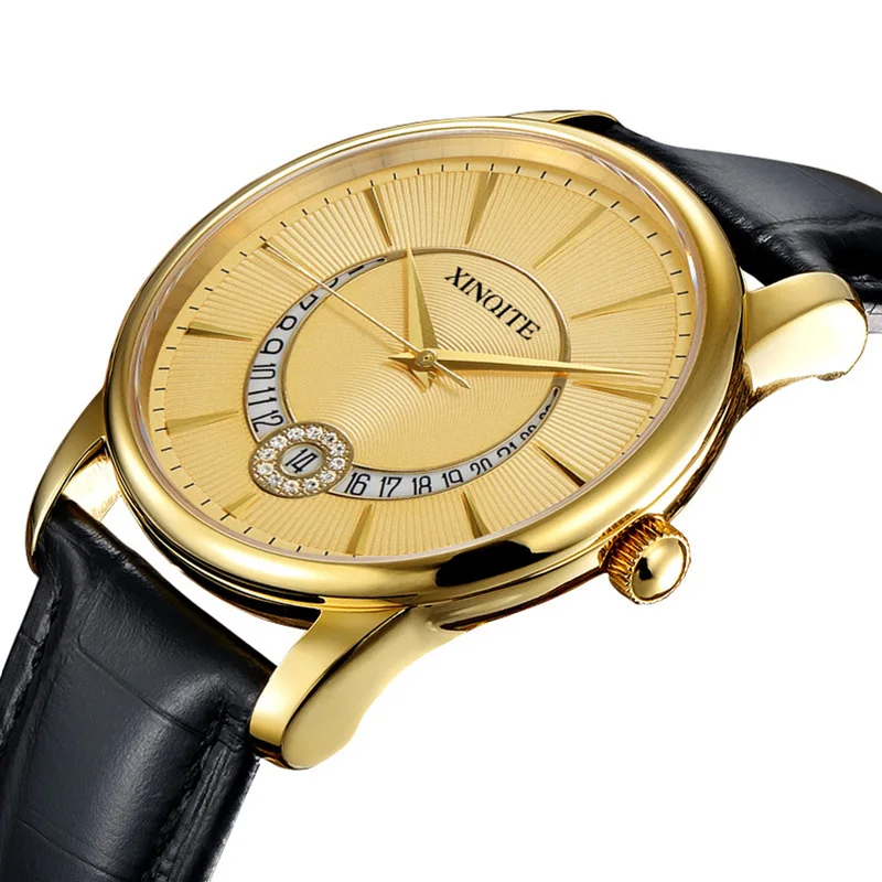 Original Brand Men's Automatic Mechanical Watch Genuine Leather Strap ...