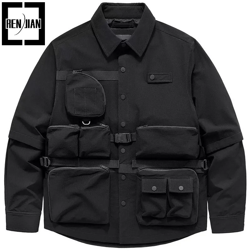 Mens-Fashion-Techwear-Jacket-With-Multi-Pockets-Hi-Street-Oversized-Hip ...