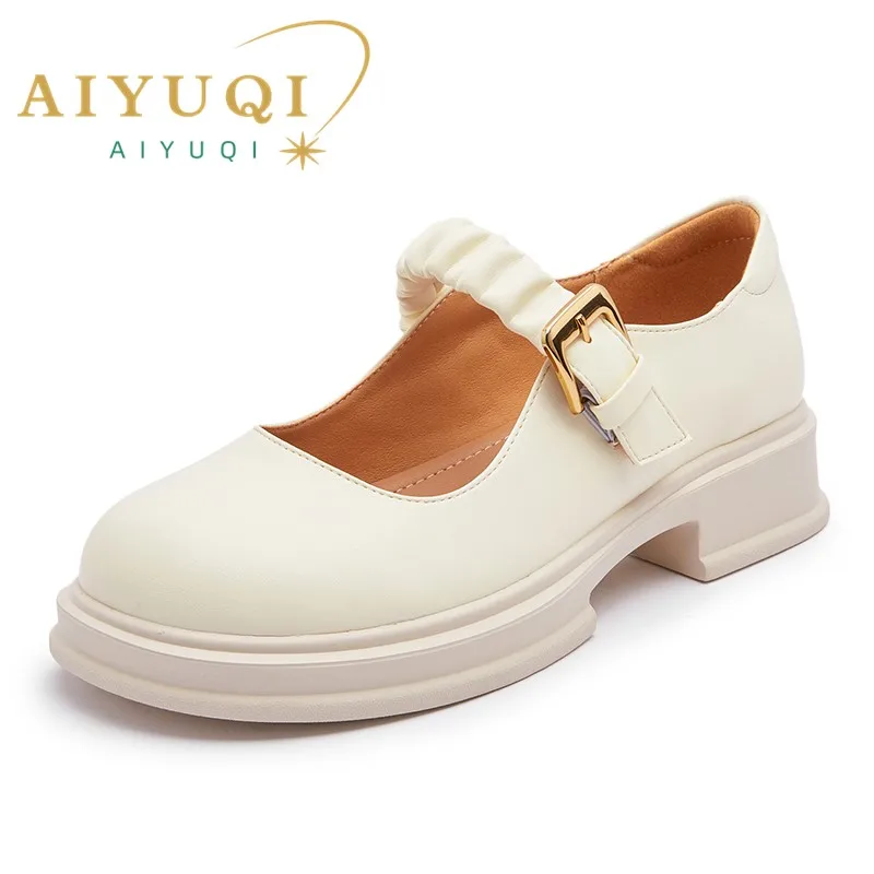 Mary Jane Shoes Women Genuine Leather 2023 New Genuine Leather Women ...