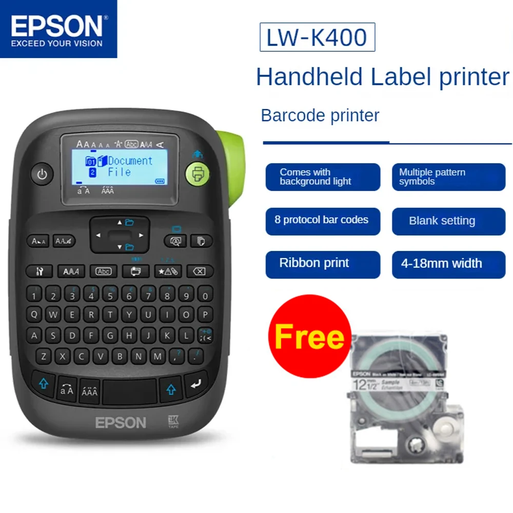Epson-LW400-Label-Printer-LW-K400-handheld-self-adhesive-network-cable-label-Maker-Machine-with ...