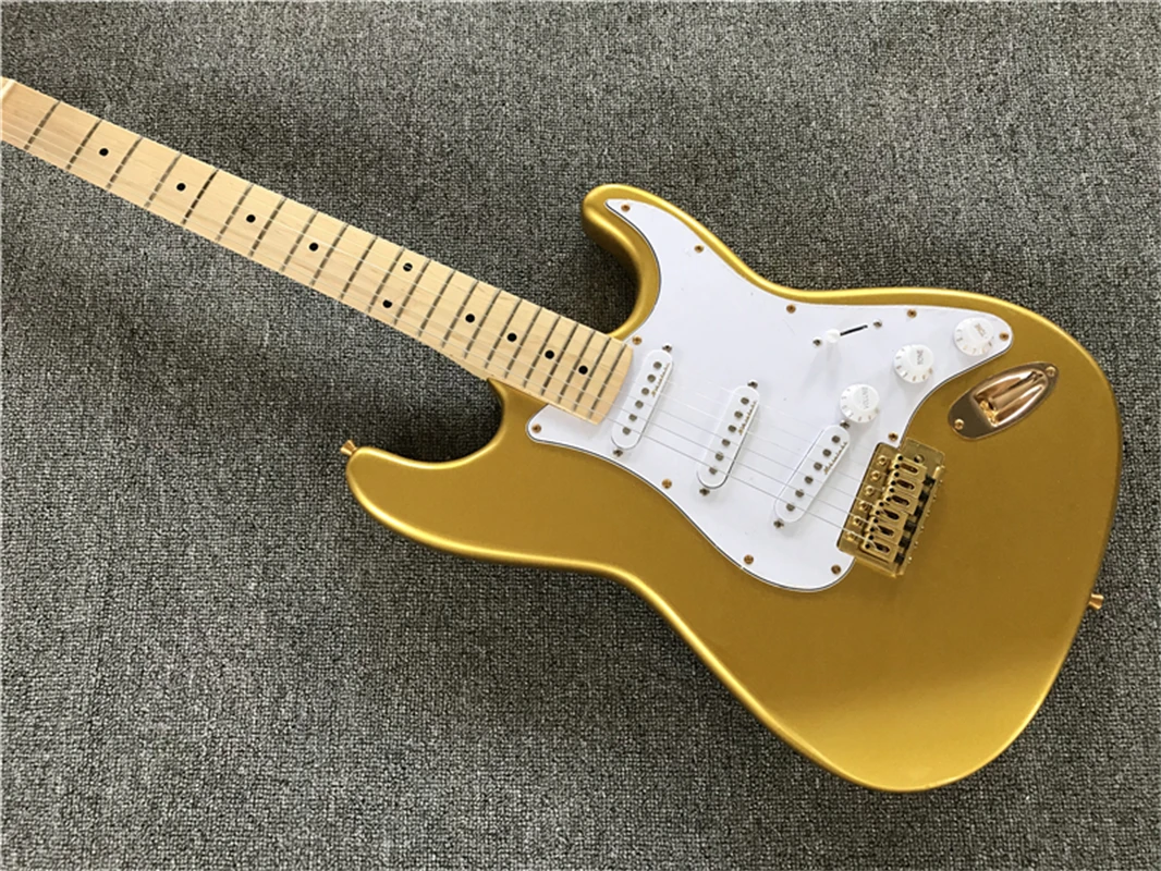 Factory-custom-gold-powder-6-string-electric-guitar-maple-fingerboard ...