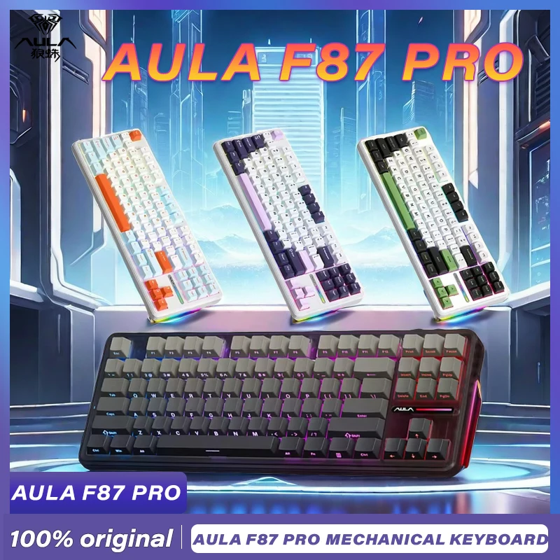 AULA-F87-Pro-Mechanical-Keyboard-Customized-wireless-Three-mode-8000mah ...