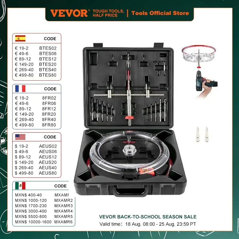 VEVOR-40-200mm-40-300mm-Adjustable-Steel-Hole-Saw-Cutter-Kit-w-Shield ...