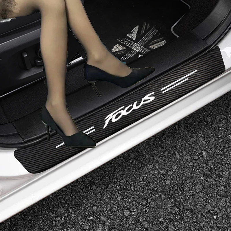 4pcs Car Sticker Carbon Fiber Auto Door Sill Strips for Ford Focus 4 3 ...