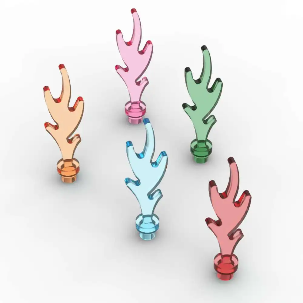 MOC 10PCS 6126 Seaweed Water Brick Wave Rounded Castle Dragon Flame ...