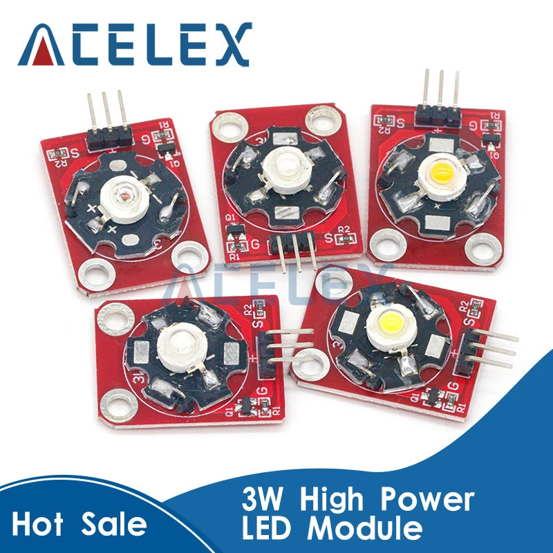 3W High Power LED Module Blue/Green/Purple/Red/White/Yellow LED with ...