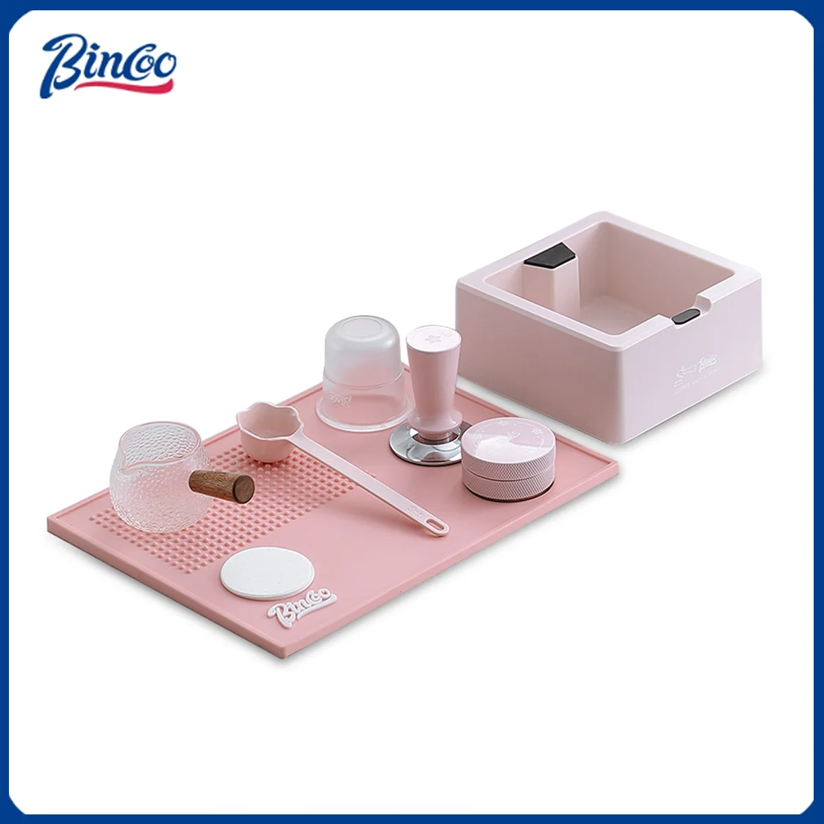 Bincoo Pink Espresso 51mm-58mm Tamping Mat Stand PVC Non Slip Holder ...