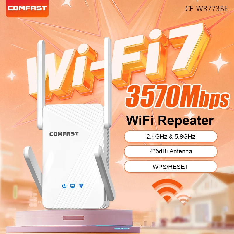 Comfast 2.4G/5G 3578Mbps WIFI7 WiFi Repeater Wifi Extenders 1*1000M ...