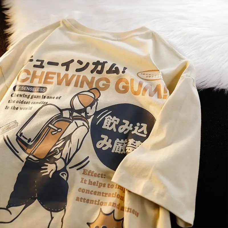 Heavyweight Pure Cotton Japanese Anime Printed Short Sleeved T-shirts ...