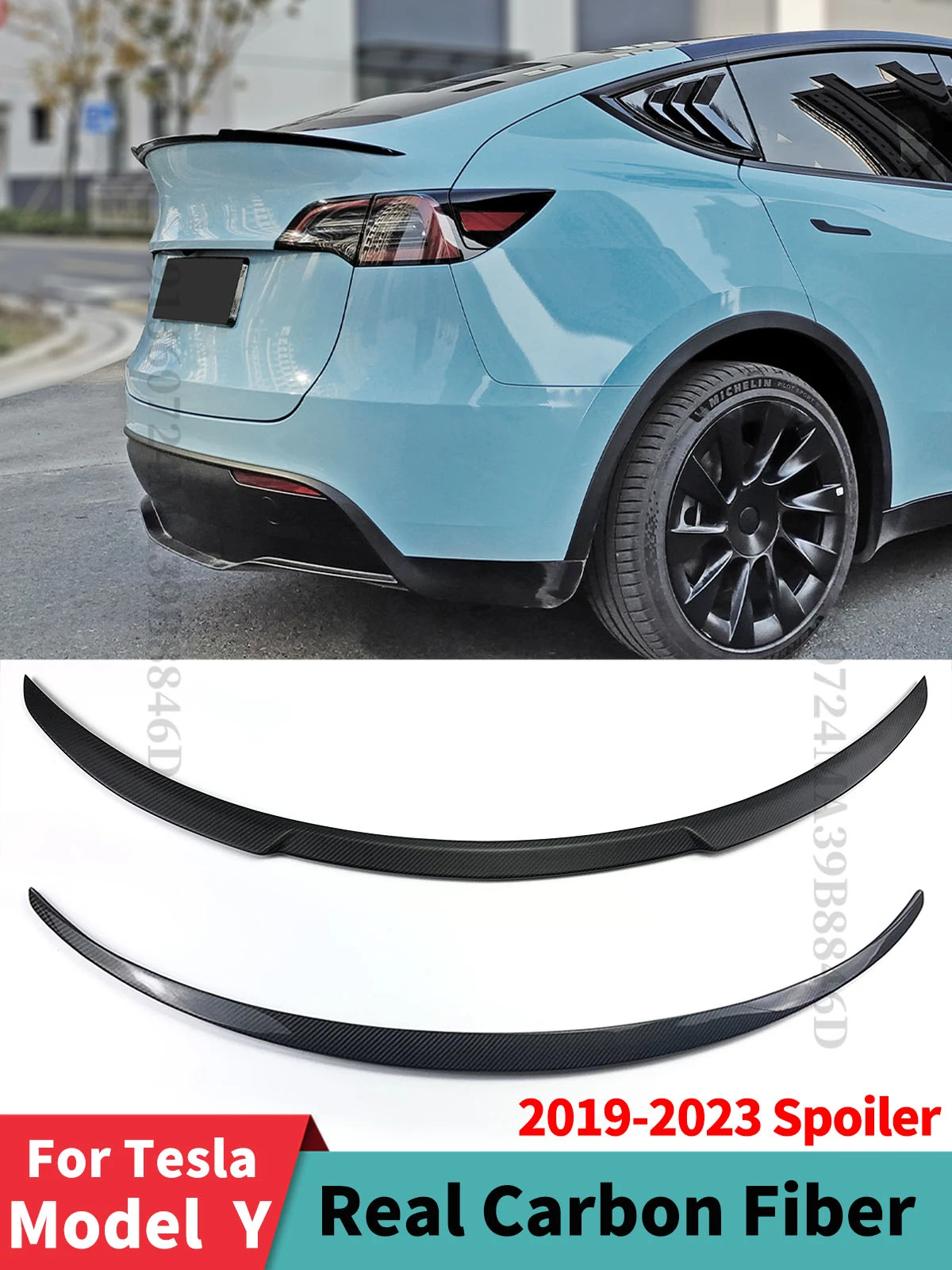 Racing Sport Real Carbon Fiber Rear Spoiler Wing Body Kit Boot Lip For ...