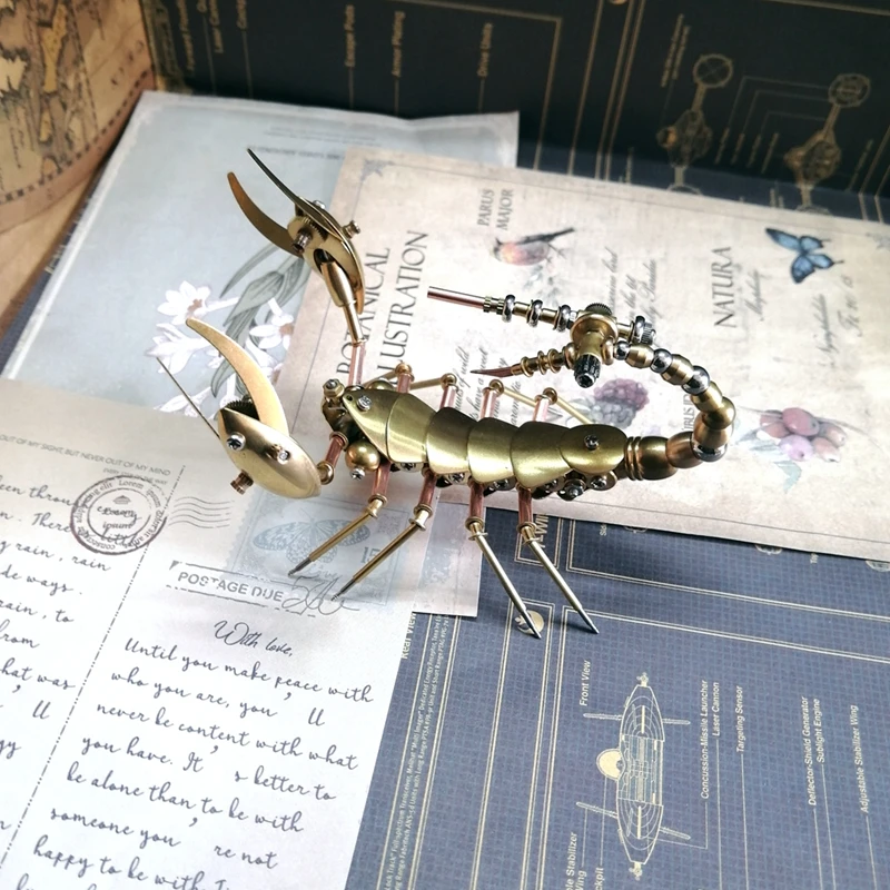 Steampunk big scorpion ornaments pure handmade metal model creative ...