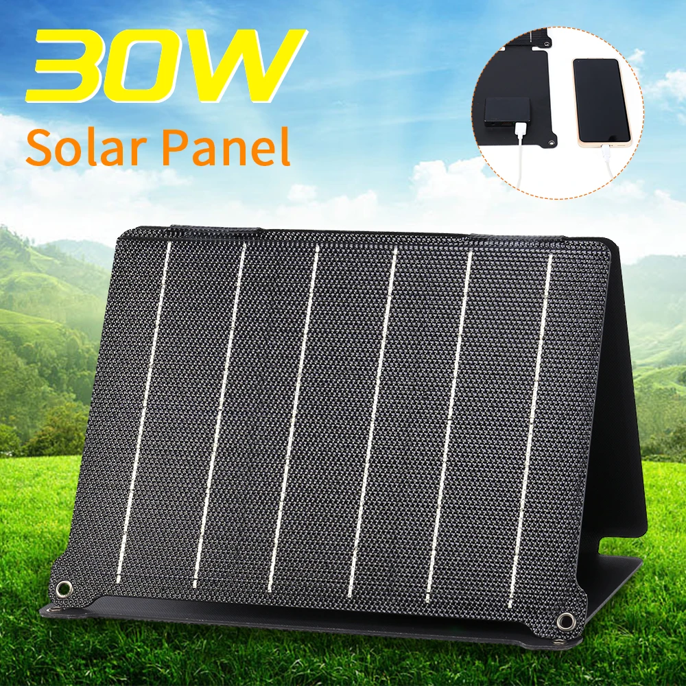 Foldable-Solar-Panel-5V-12V-USB-Portable-Waterproof-Cell-Phone-Power ...
