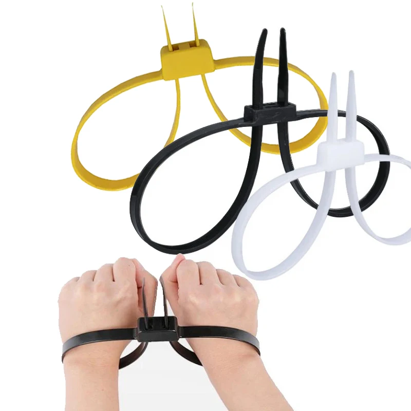 20pcs Police Handcuff Disposable Double Flex Plastic Cable Tie Zip Tie ...