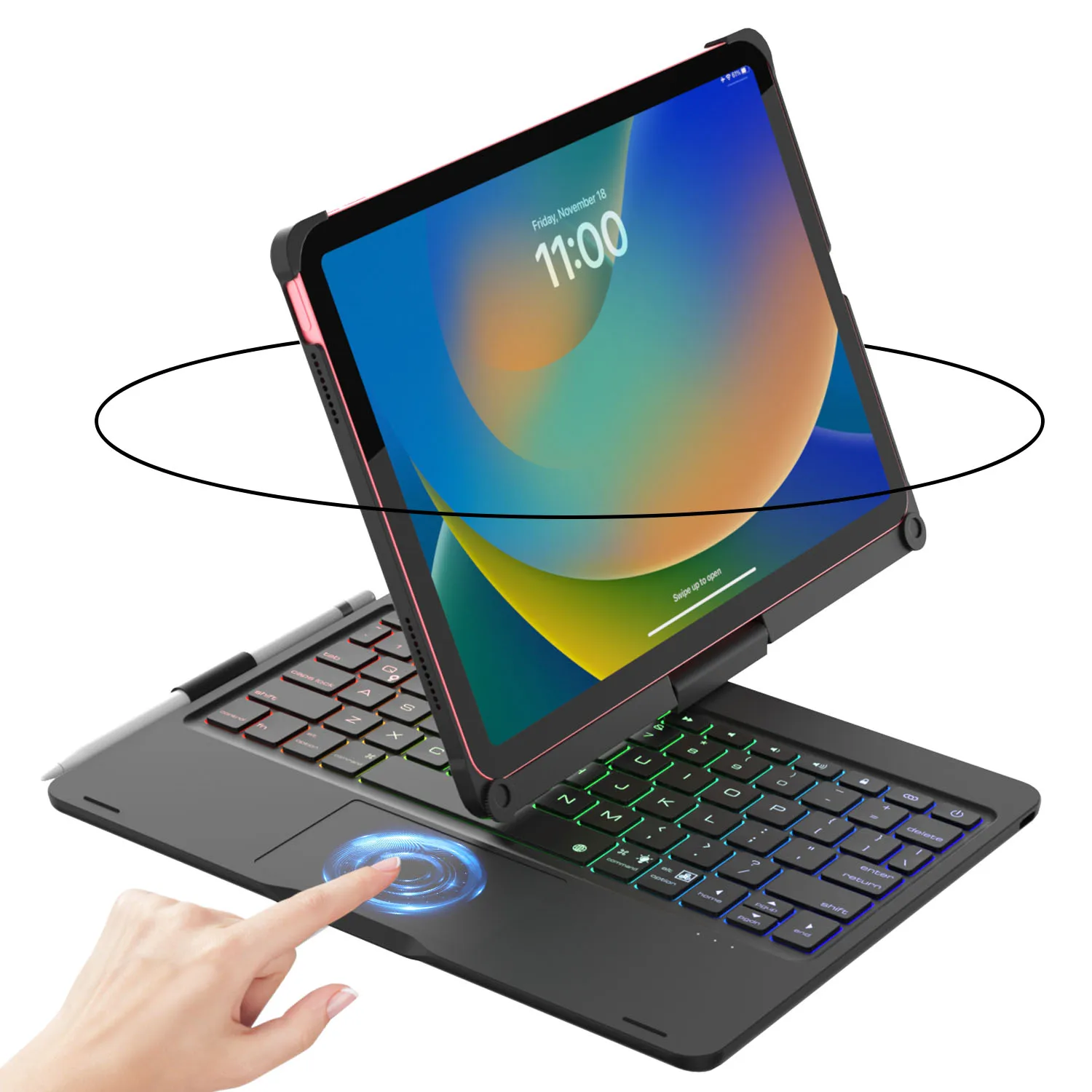 Capa-Multi-Touch-para-iPad-com-Teclado-Trackpad-Rotativo-360 ...