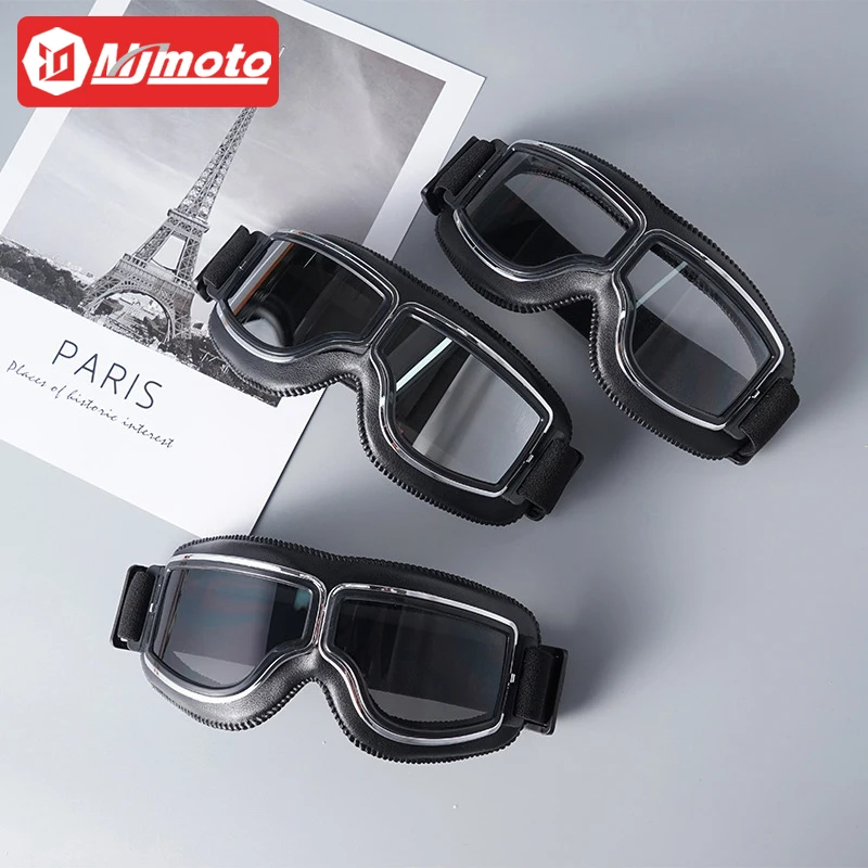Universal-Retro-Leather-Motorcycle-Goggles-Dustproof-Motocross-Goggles ...