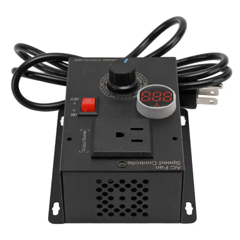 Variable Speed Controller 18A Stepless Regulation Fan Motor SCR Voltage Regulator US Plug 110 ...