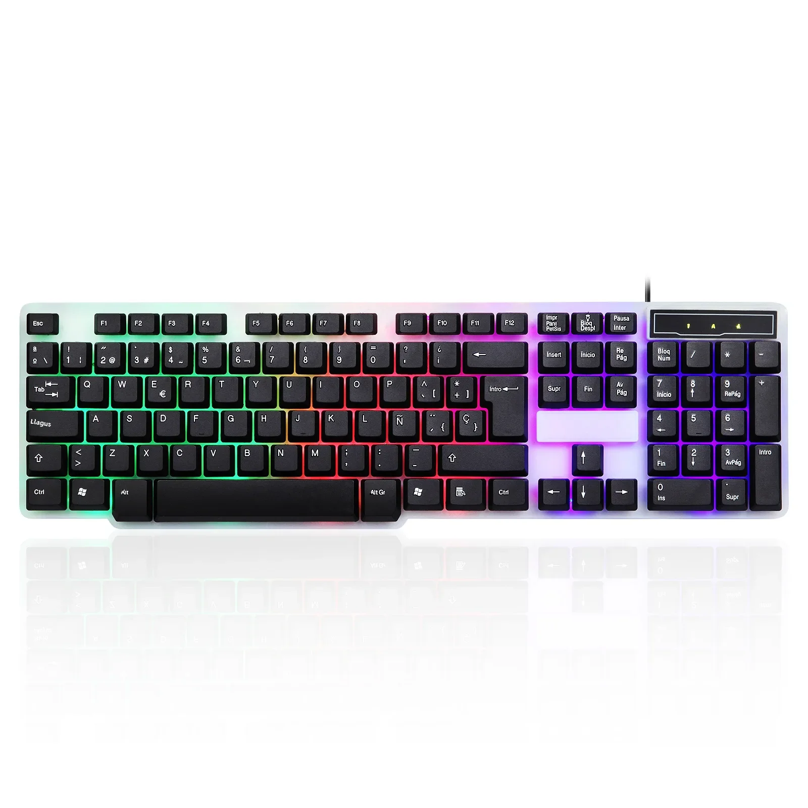 Spanish-Italian-Game-Keyboard-Backlight-Single-Keyboard-Glowing-Half ...