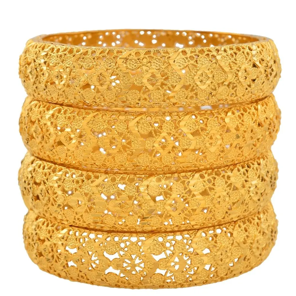 Anniyo-4-Pieces-Lot-Gold-Color-Arab-Dubai-Bangles-for-Women-Ethiopian ...