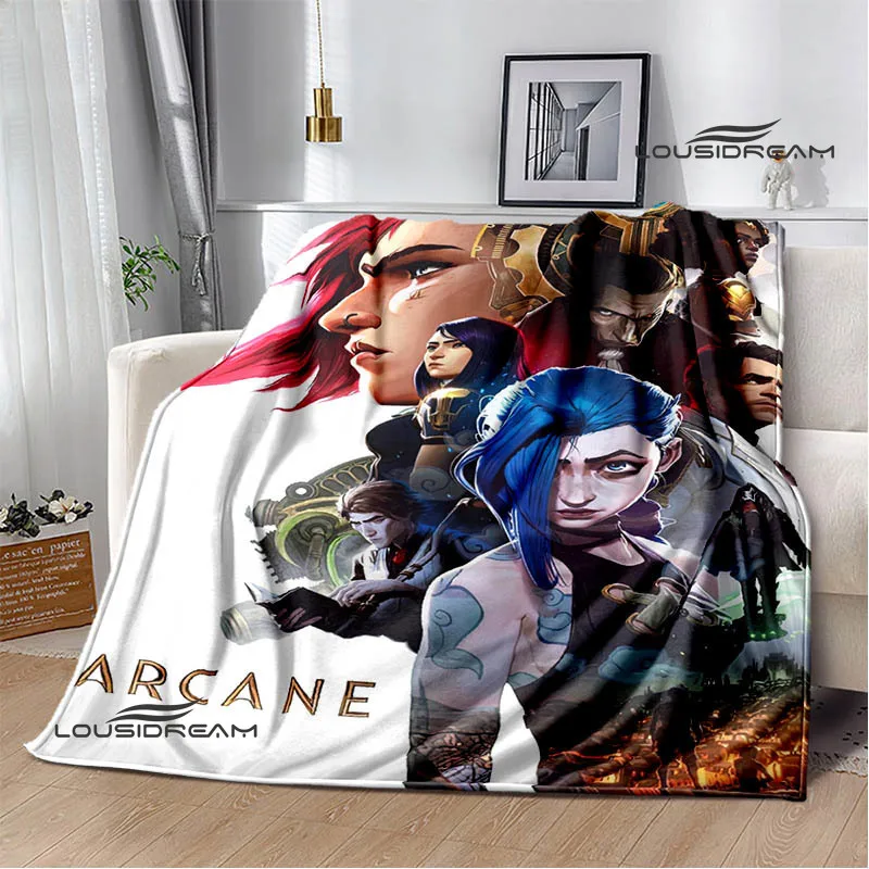 Arcane-League-of-Legends-Cartoon-Printed-blanket-Flannel-Warm-blankets ...