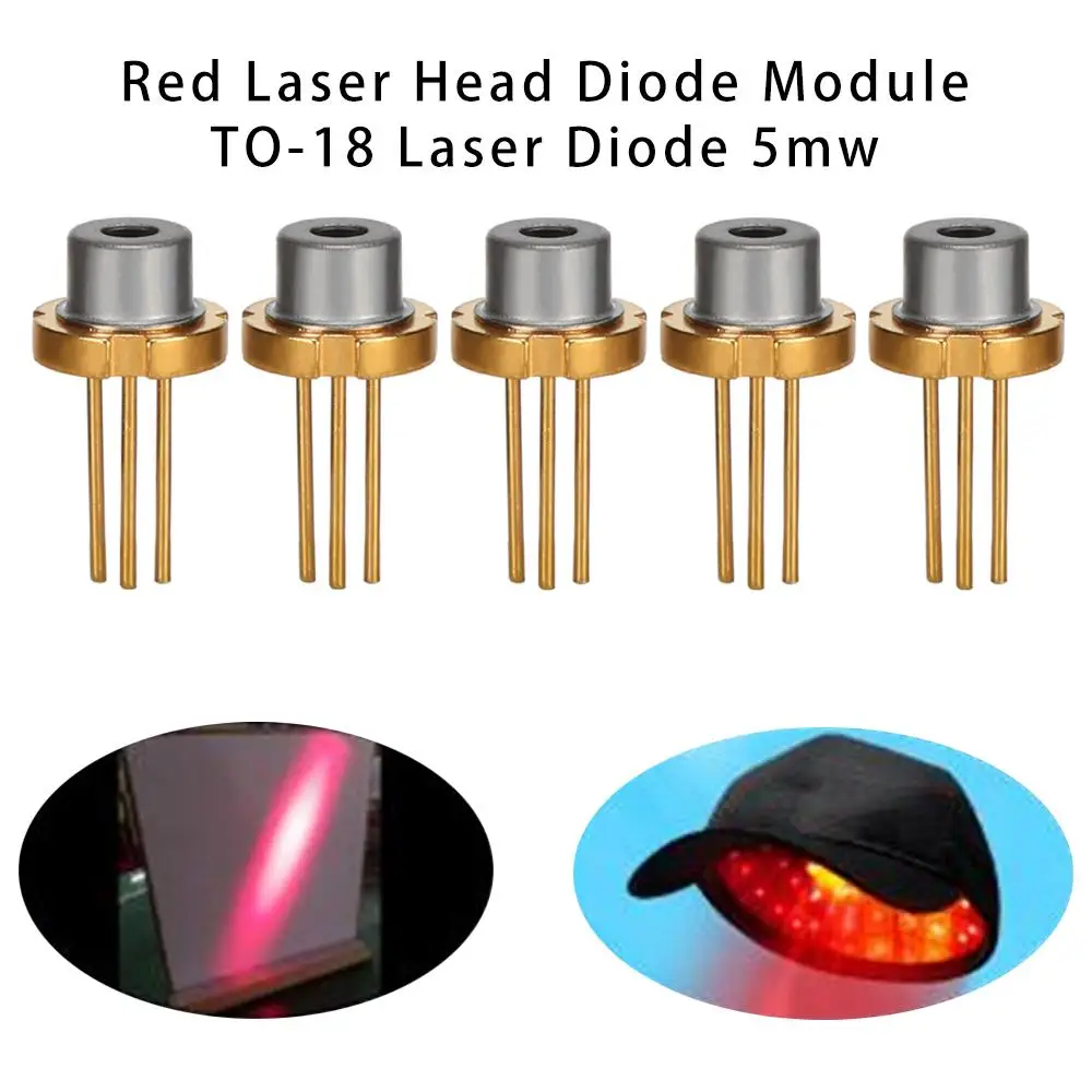 1/2/5/10 Pcs 5mw 650nm 2.2V DIY Lab Diode Module Red Laser Head TO-18 ...
