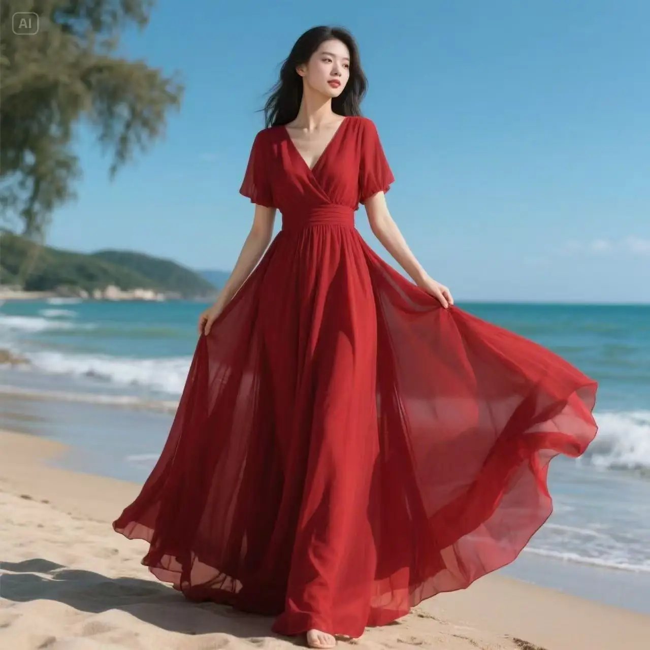 Chiffon Solid Bohemian Maxi Dress Sexy Backless Bandage Vacation ...