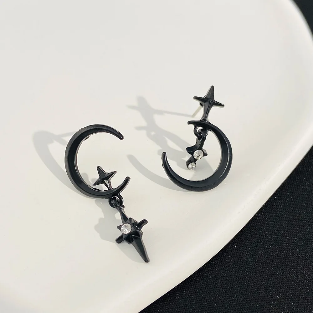 New-Style-Tide-Ins-Personality-Fashion-Niche-Design-Asymmetry-Starmoon ...