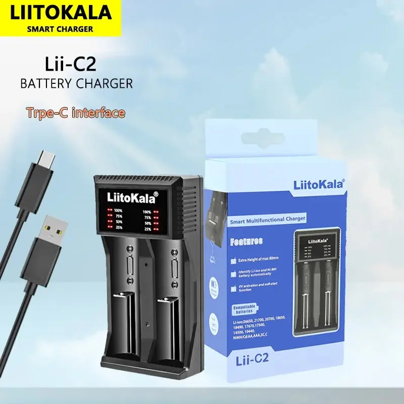 LiitoKala-Lii-C2-U1-18650-Battery-Smart-Charger-For-21700-26650-18350 ...