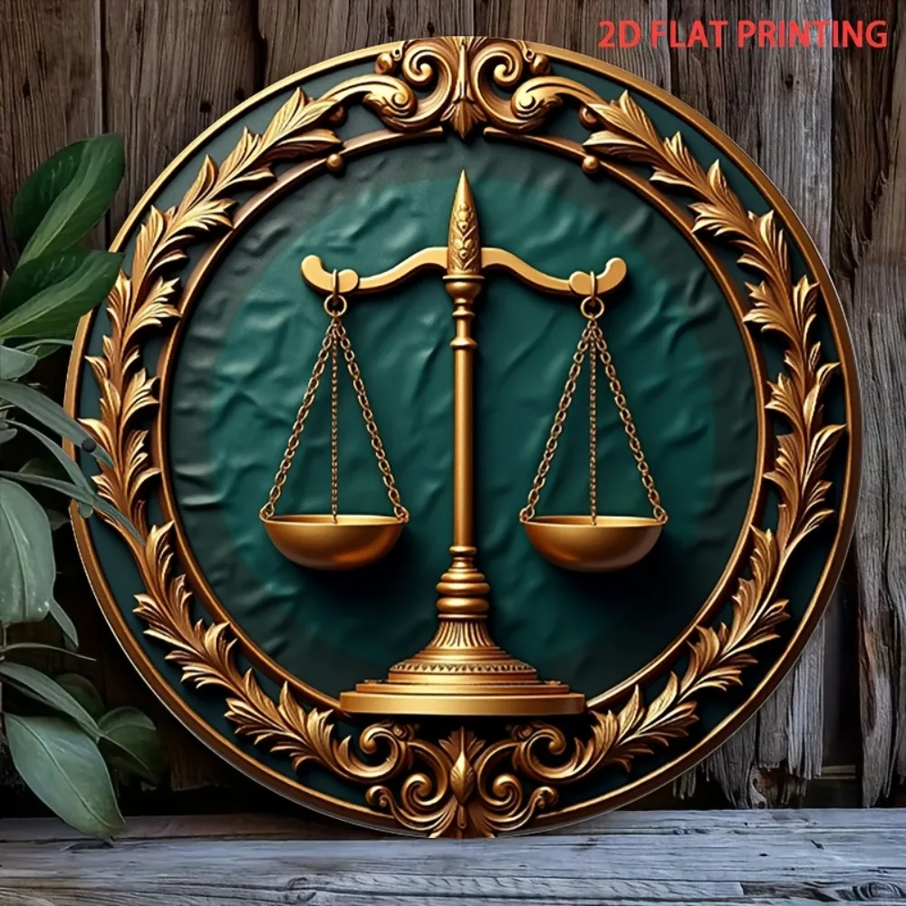 Golden Justice Scale Wall Decor - Court-Inspired Legal Symbol Elegant ...