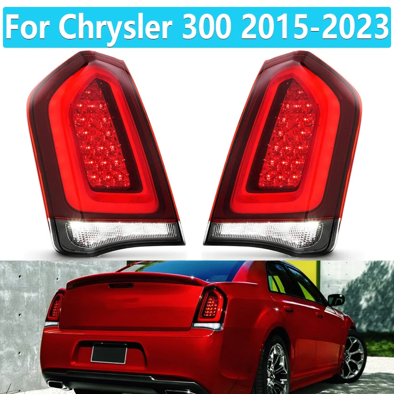 Black-Tail-Light-For-Chrysler-300-2015-2023-LED-Rear-Tail-Light-Brake ...