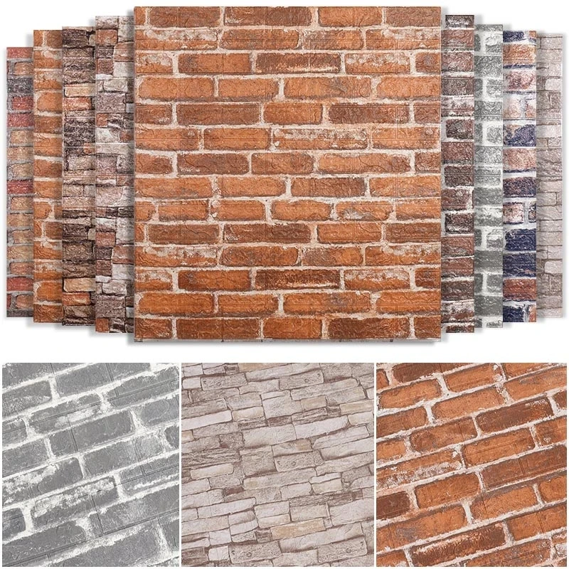 10pcs-Imitation-Brick-3D-Wall-Sticker-Home-Decoration-Waterproof-Self ...