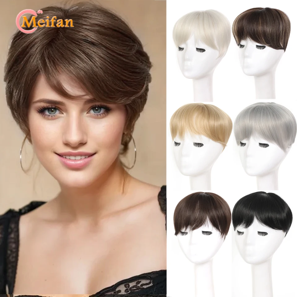 MEIFAN-Short-Pixie-Cut-Hair-Toppers-Synthetic-Clip-In-Head-Topper ...