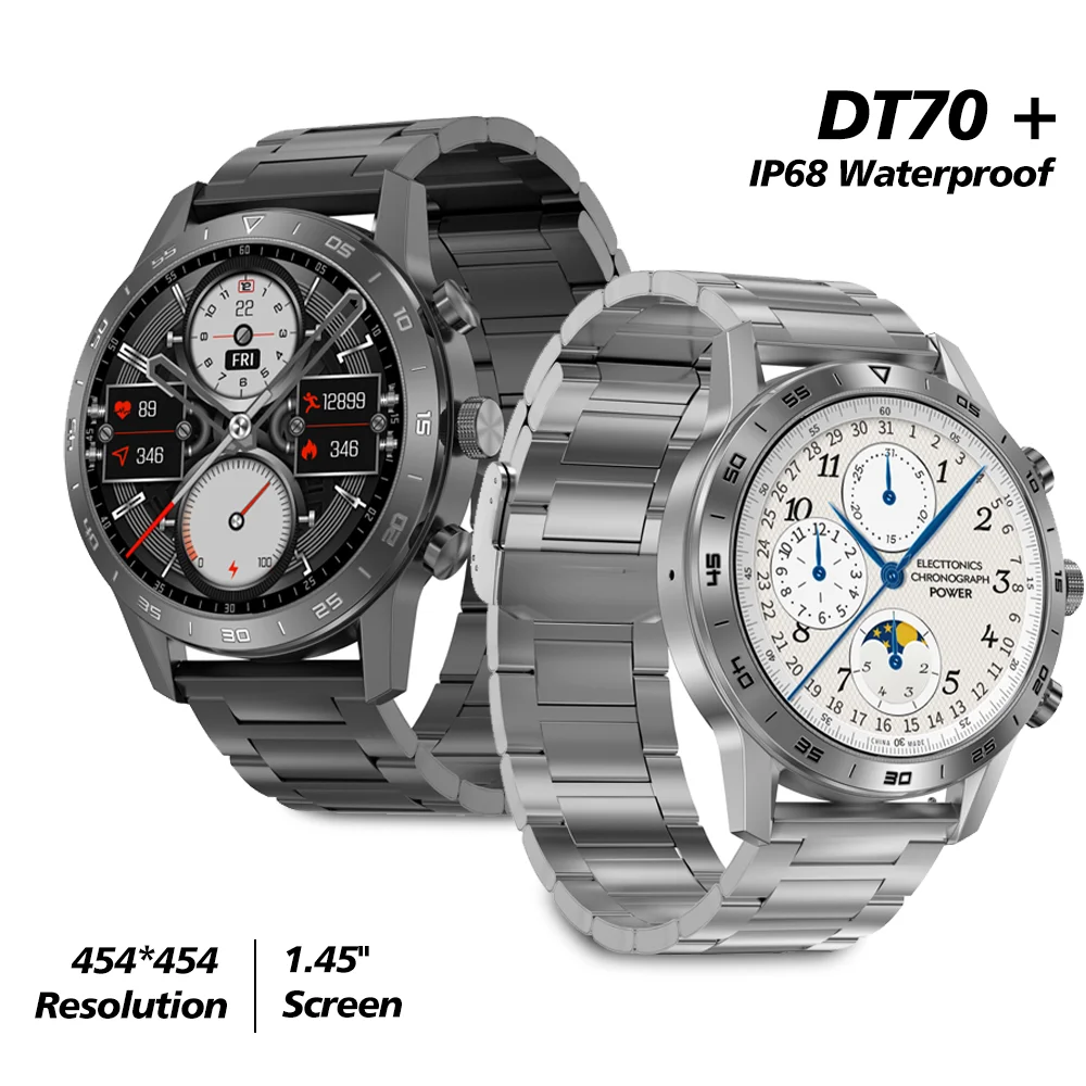 NFC DT70+ Smartwatch 1.45 Inch IPS IP68 Wireless Charge Sports Smart ...