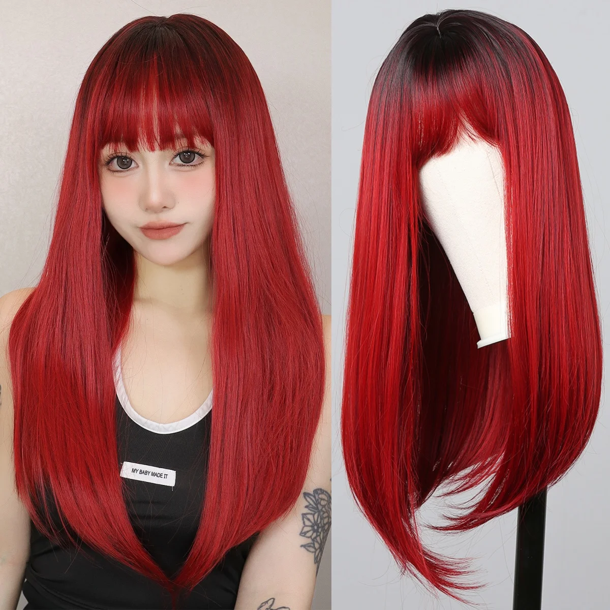 Long-Bright-Red-Synthetic-Wigs-Natural-Straight-Cosplay-Hot-Red-Hair ...