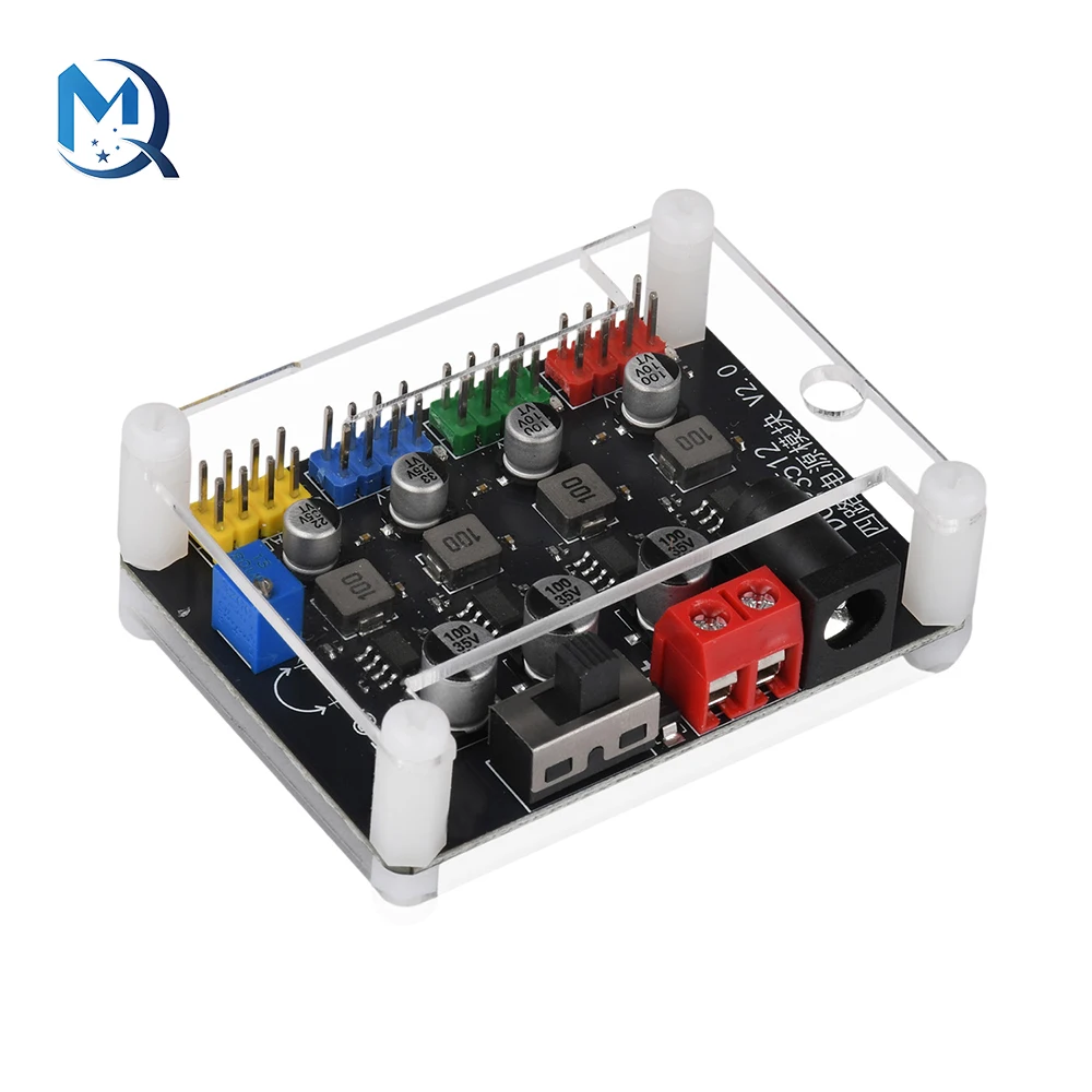 DC 6V-30V to DC 0.9V-29.6V Adjustable Output DCP3512 4-Way Power Module ...