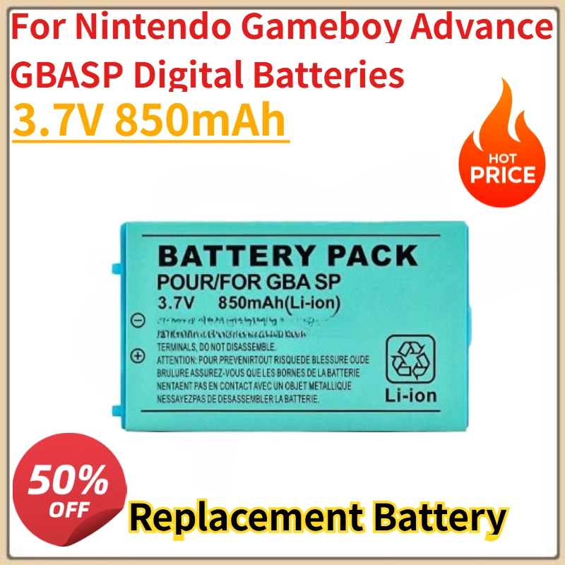 High Quality New Battery GBA SP 3.7V 850mAh for Nintendo Gameboy ...